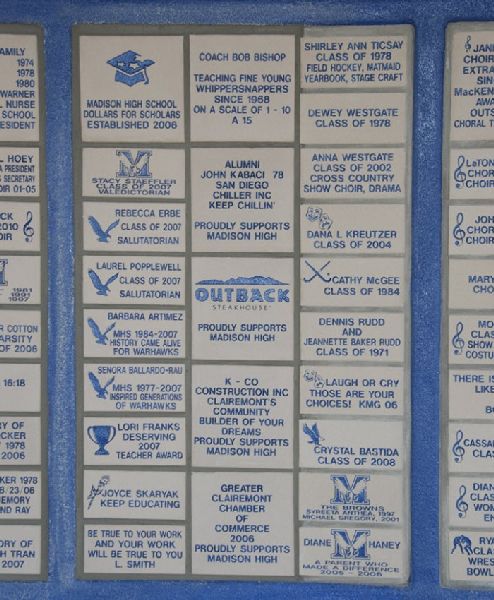 Engraved high school bricks : Bricks R Us