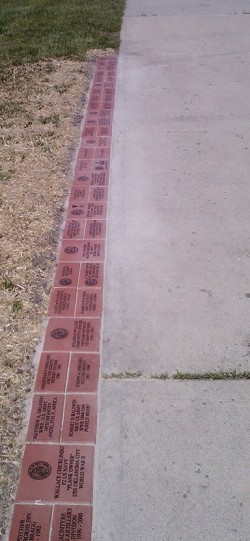 Engraved bricks along walkway project : Bricks R Us